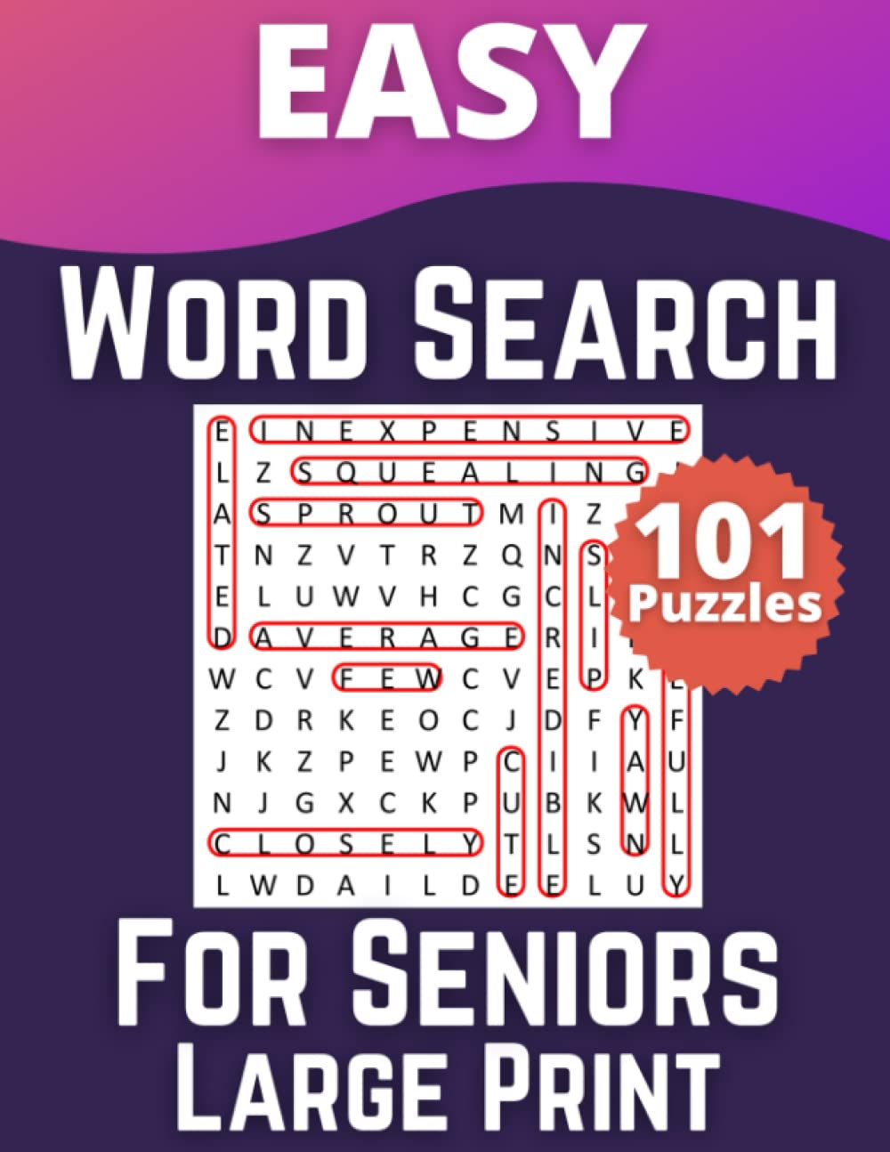 Easy Word Search for Seniors Large Print: 101 Puzzles ! word find ...