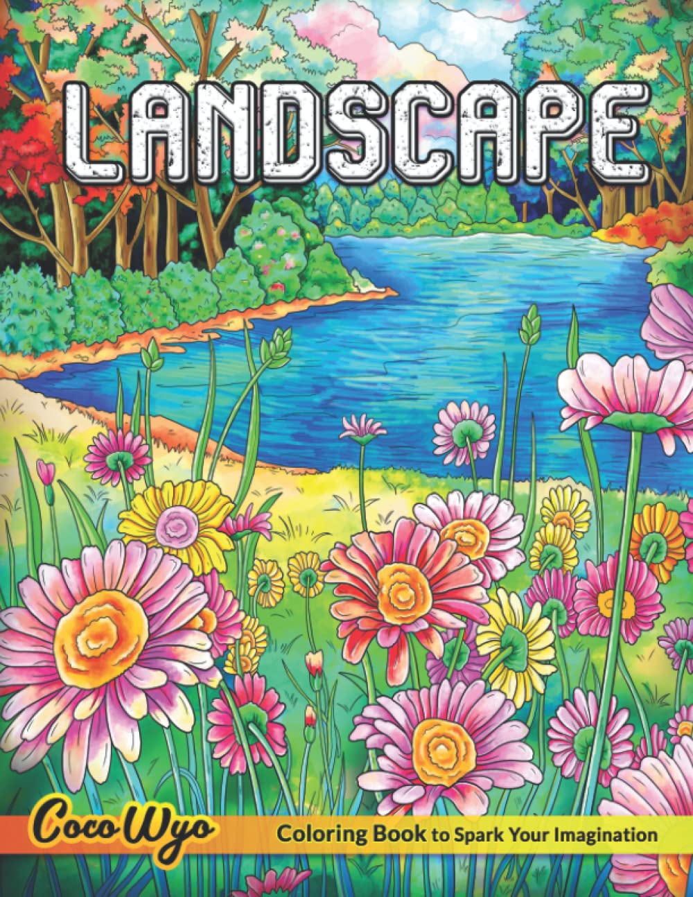 Landscape Coloring Book: Adult Coloring Book With Beautiful Nature ...