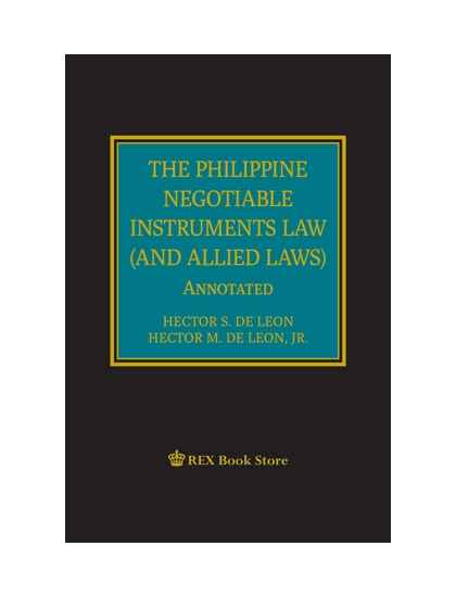 The Philippine Negotiable Instruments Law (And Allied Laws) Annotated ...