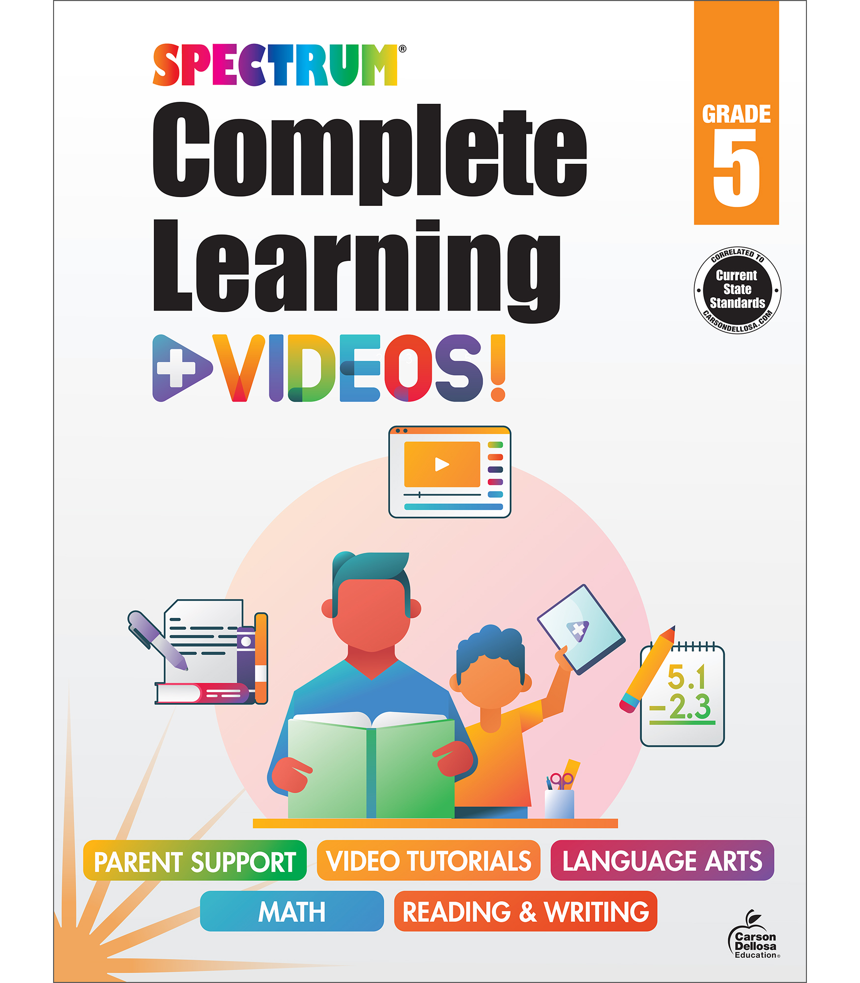 Spectrum Complete Learning + Videos, Ages 10-11, 5th Grade Workbooks ...