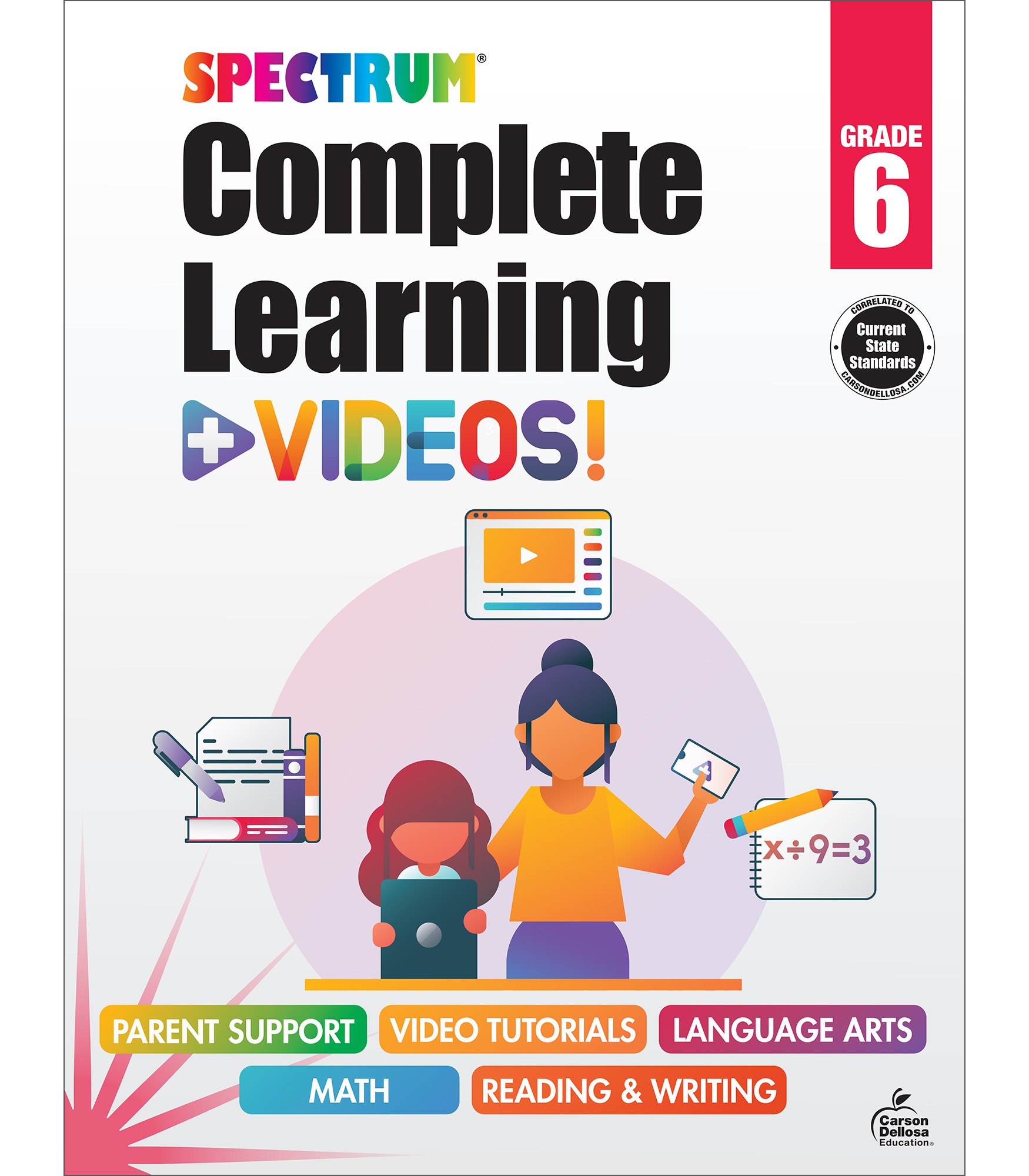 Spectrum Complete Learning + Videos 6th Grade Workbook All Subjects ...