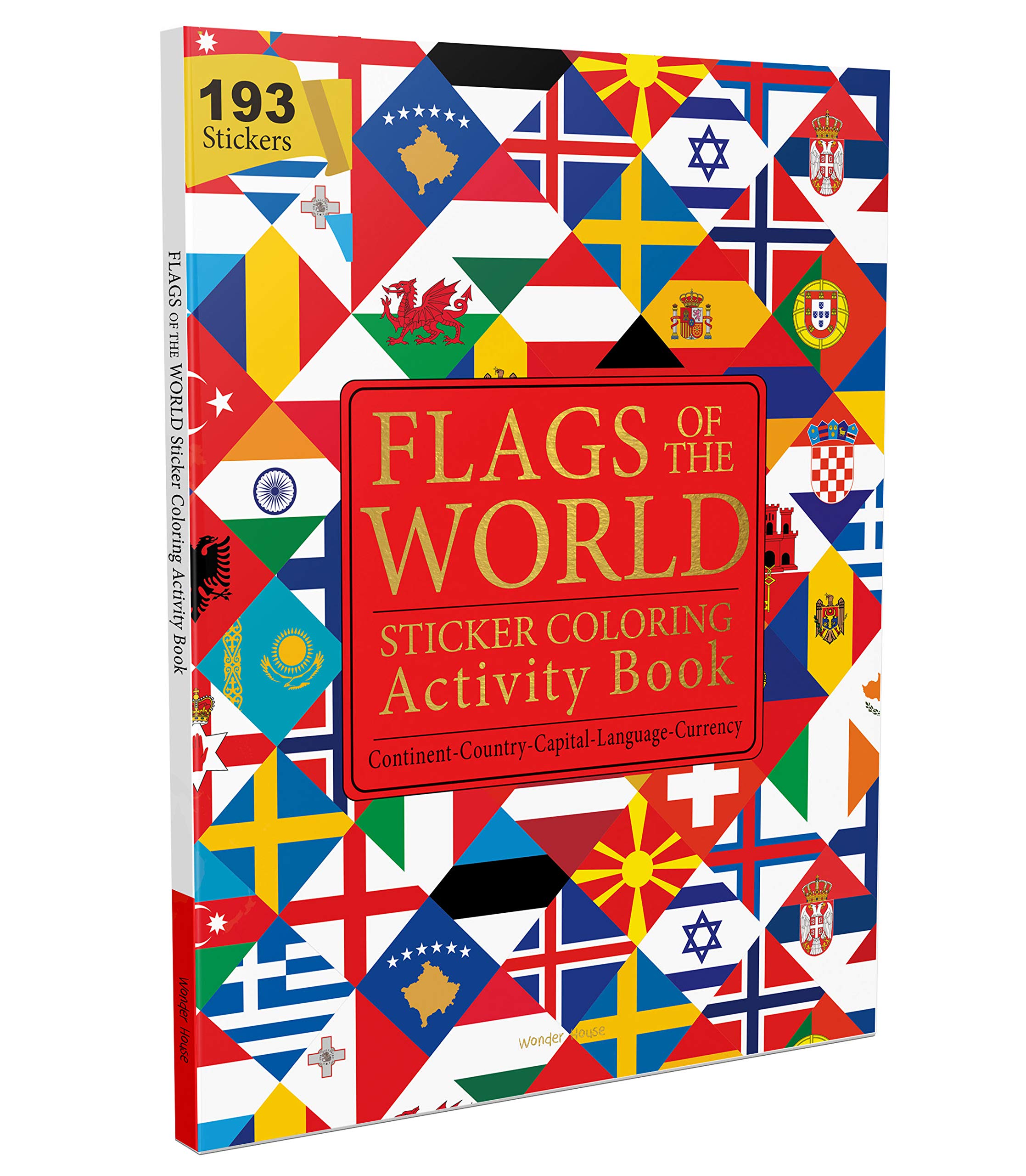 Flags of the World - Sticker Coloring Activity Book For Children ...