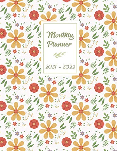 2021-2022 Monthly Planner: Flower Cover | 2 Year Monthly Planner ...