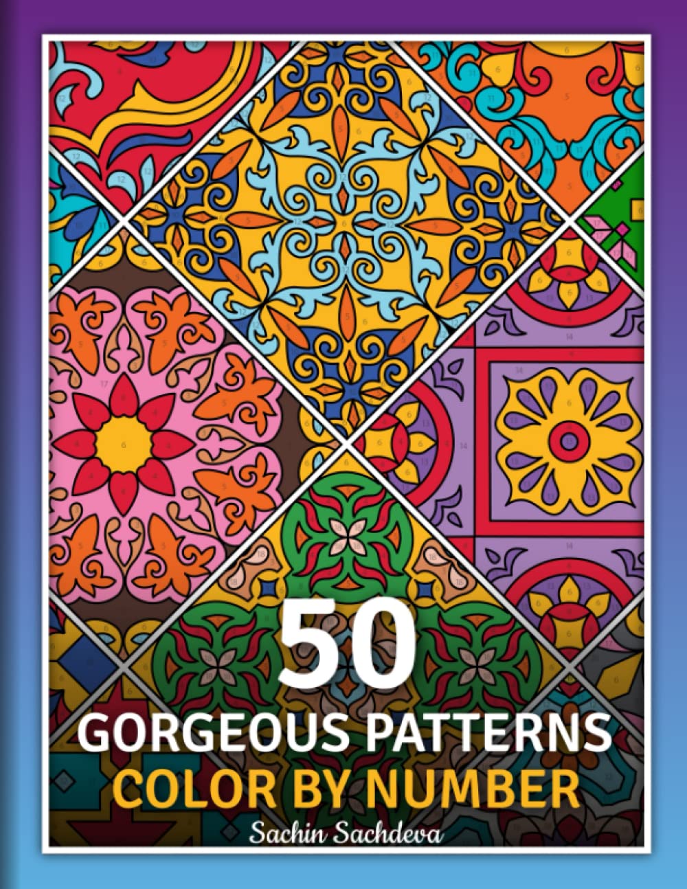 50 Gorgeous Patterns: Color by Number Coloring Book for Adults for ...