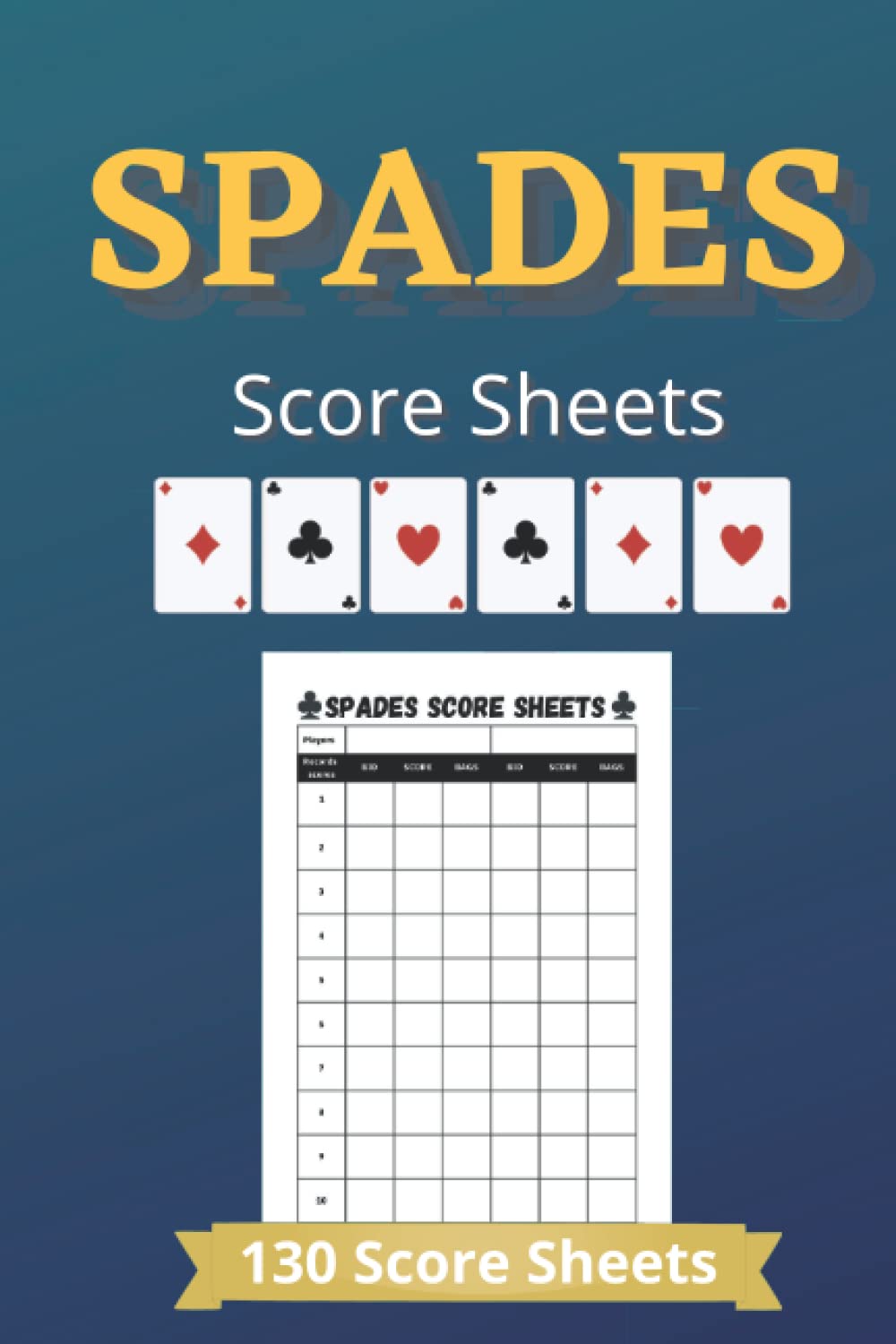 Spades Score Sheets Spades Score Pads 120 Spades Score Keeper Sheets