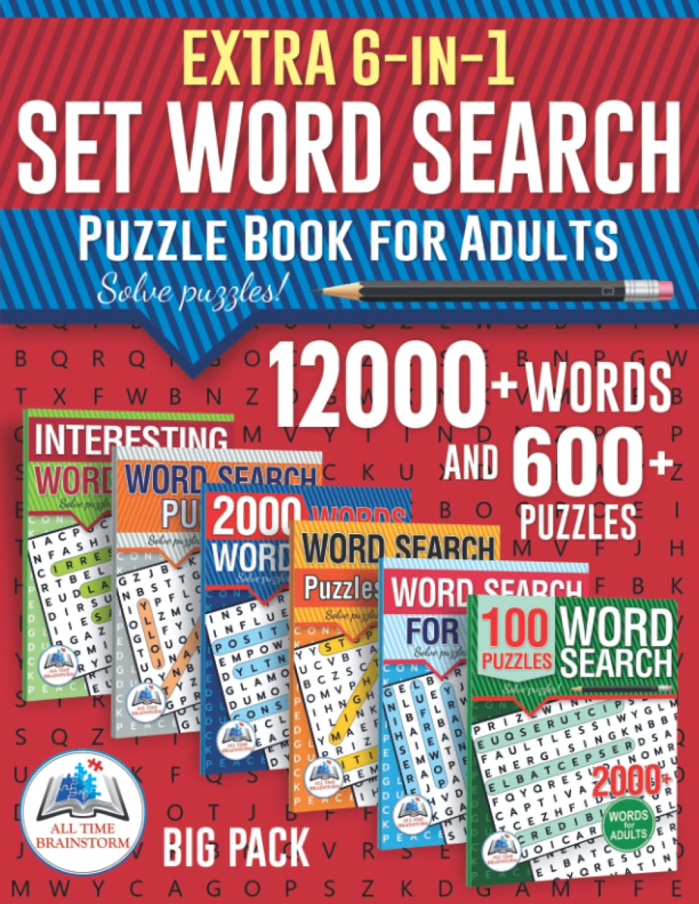 Extra 6-in-1 Collection Word Search Puzzle Book for Adults: 12000 ...