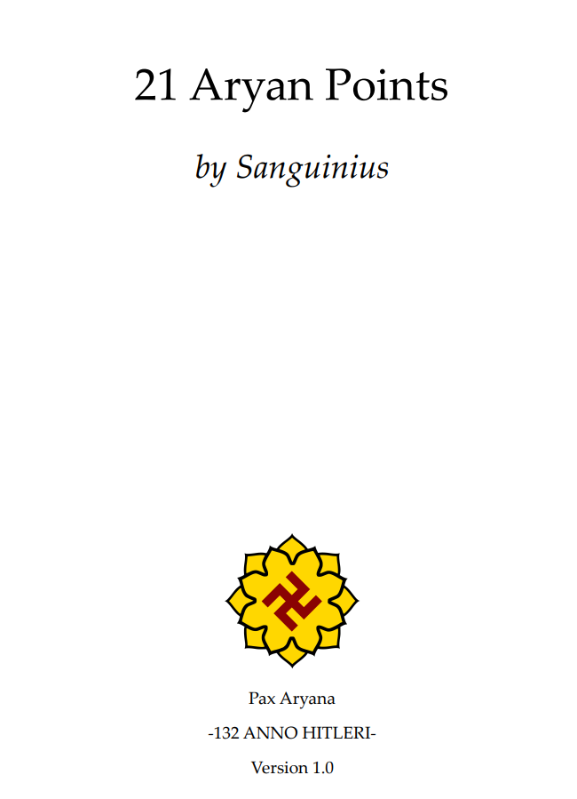 21 Aryan Points by Sanguinius | Goodreads