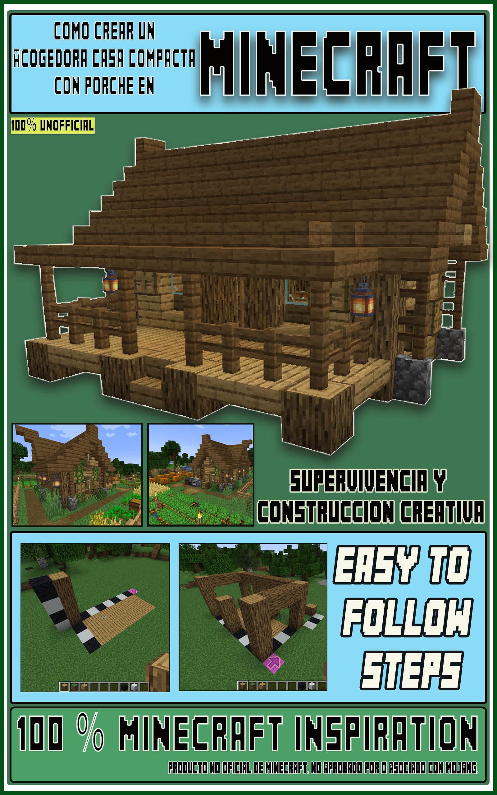 Cómo construir una casa compacta y acogedora con porche en Minecraft ...