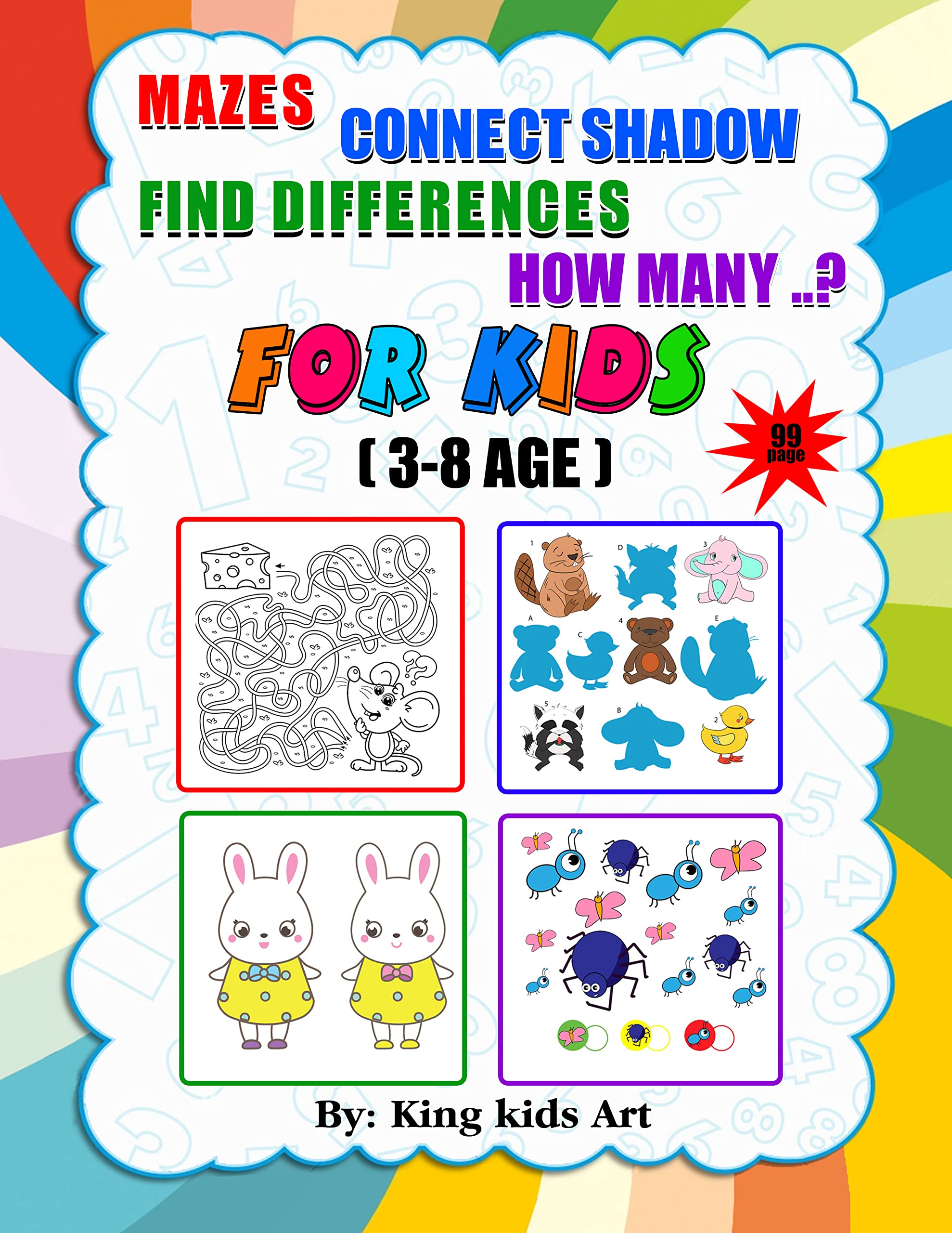 Mazes , Connect Shadow, Find Differences, How many for Kids : Ages 3-8 ...