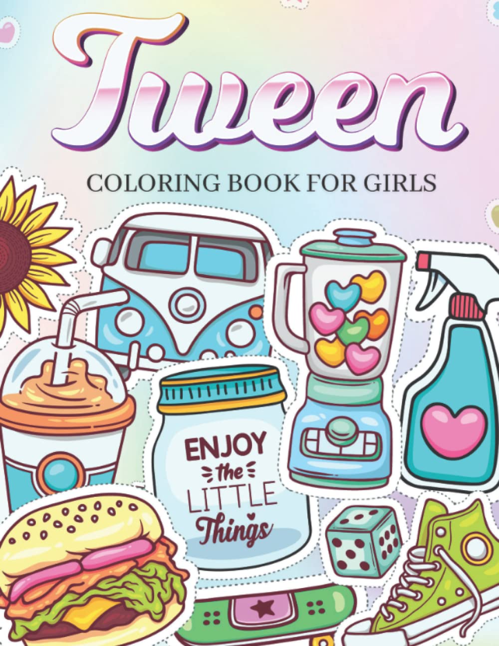 Tween Coloring Book For Girls: Anti-Stress and Simple Coloring Designs ...