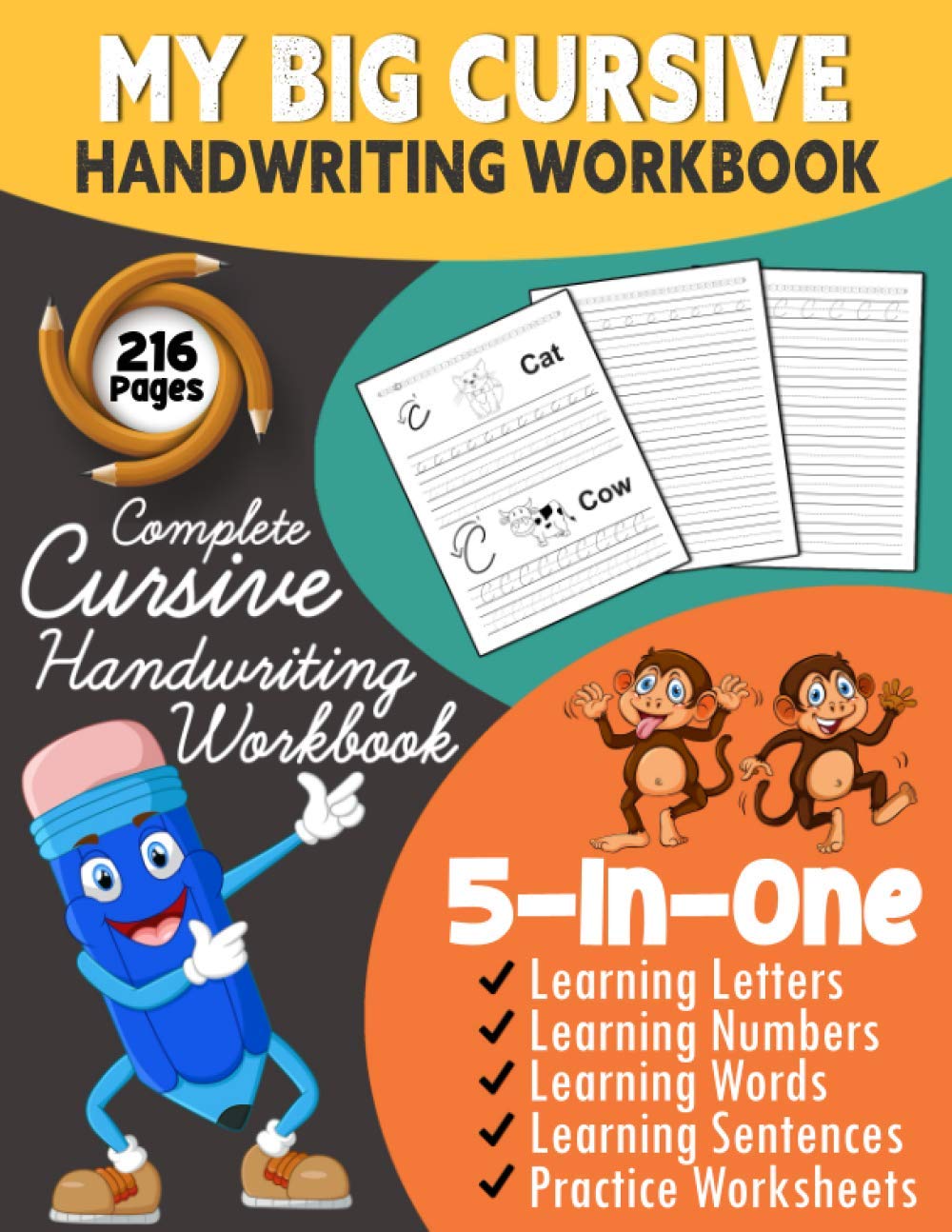 My Big Cursive Handwriting Workbook: The Complete Cursive Handwriting ...