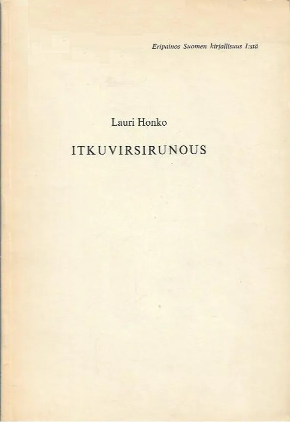 Itkuvirsirunous by Lauri Honko | Goodreads