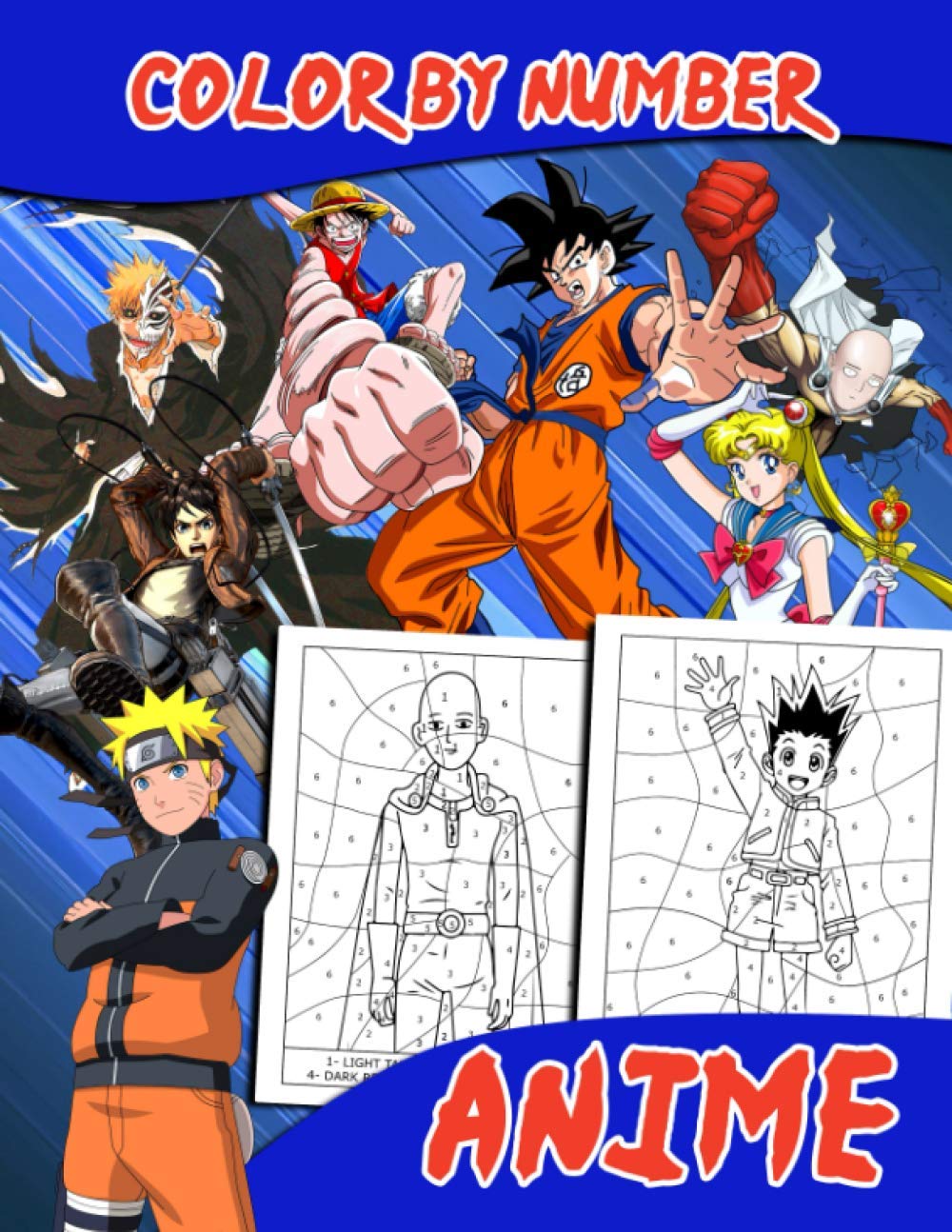 Anime Color By Number: A Cool Coloring Book Providing Lots Of Designs ...