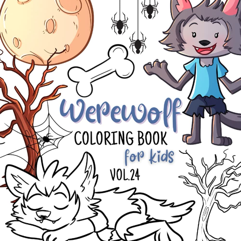 Werewolf Coloring Book For Kids: Halloween Gift Coloring Book for Kids ...