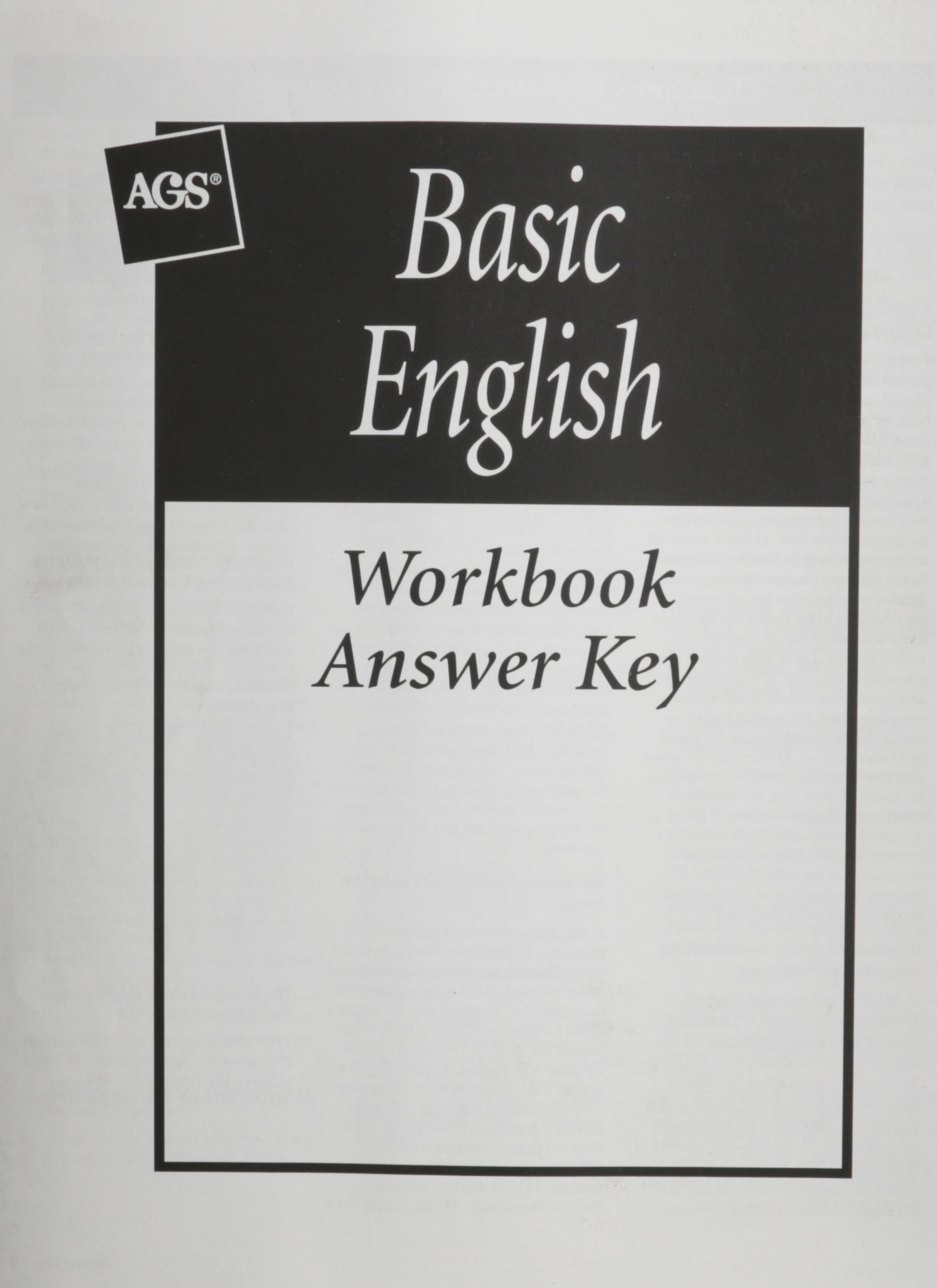 BASIC ENGLISH WORKBOOK ANSWER KEY by AGS Secondary | Goodreads
