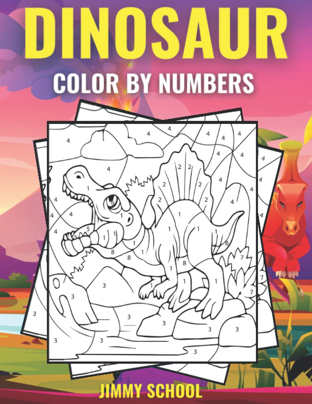 Dinosaur Color By Numbers: Coloring Activity Book for Kids Ages 4-8 by ...