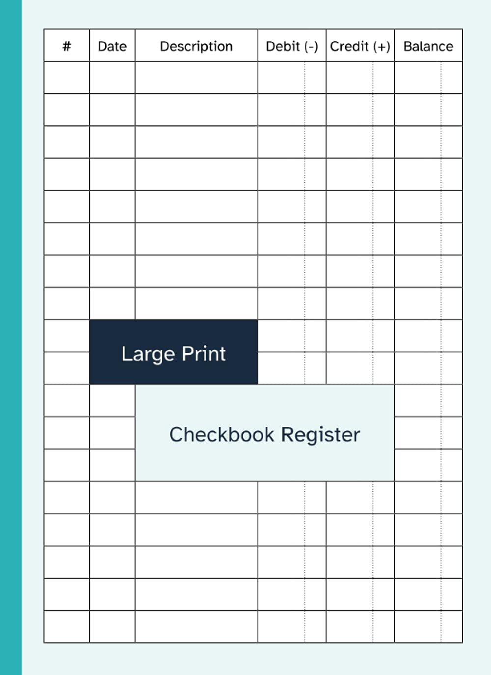 Large Print Checkbook Register: Checking Account / Personal Check Book ...