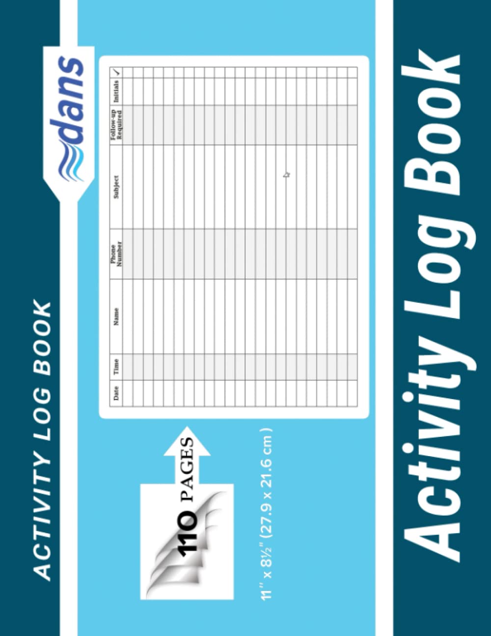 Activity Log Book: dans 11" x 8.5" (27.9 x 21.6 cm ) Blue 110 Pages by ...