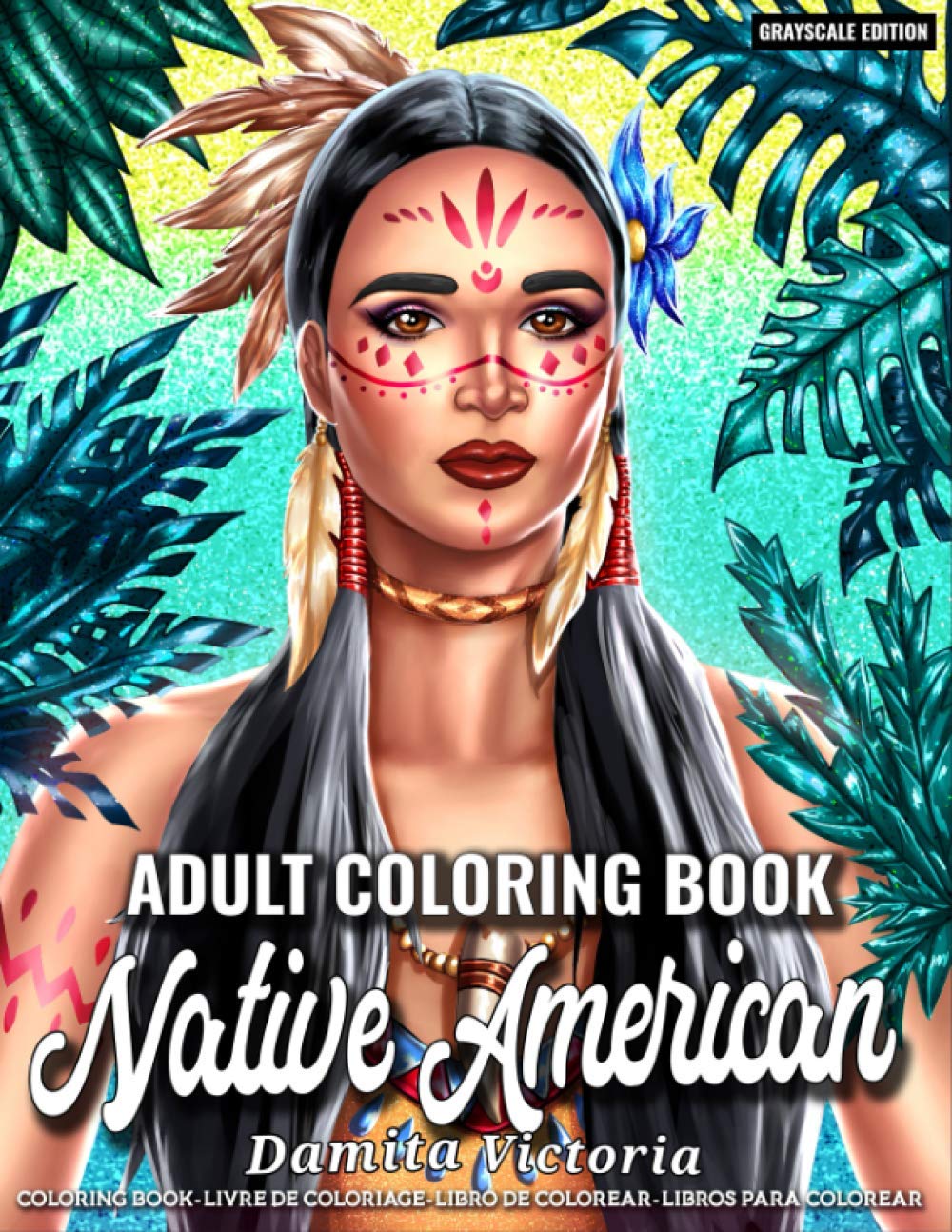 Native American | Adult Coloring Book: Beautiful Native Indian Portrait ...