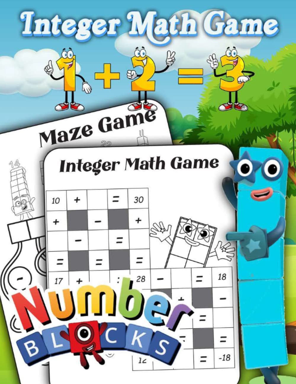 Numberblocks Integer Math Game Book: Math workbook for Grade 1, kid ...