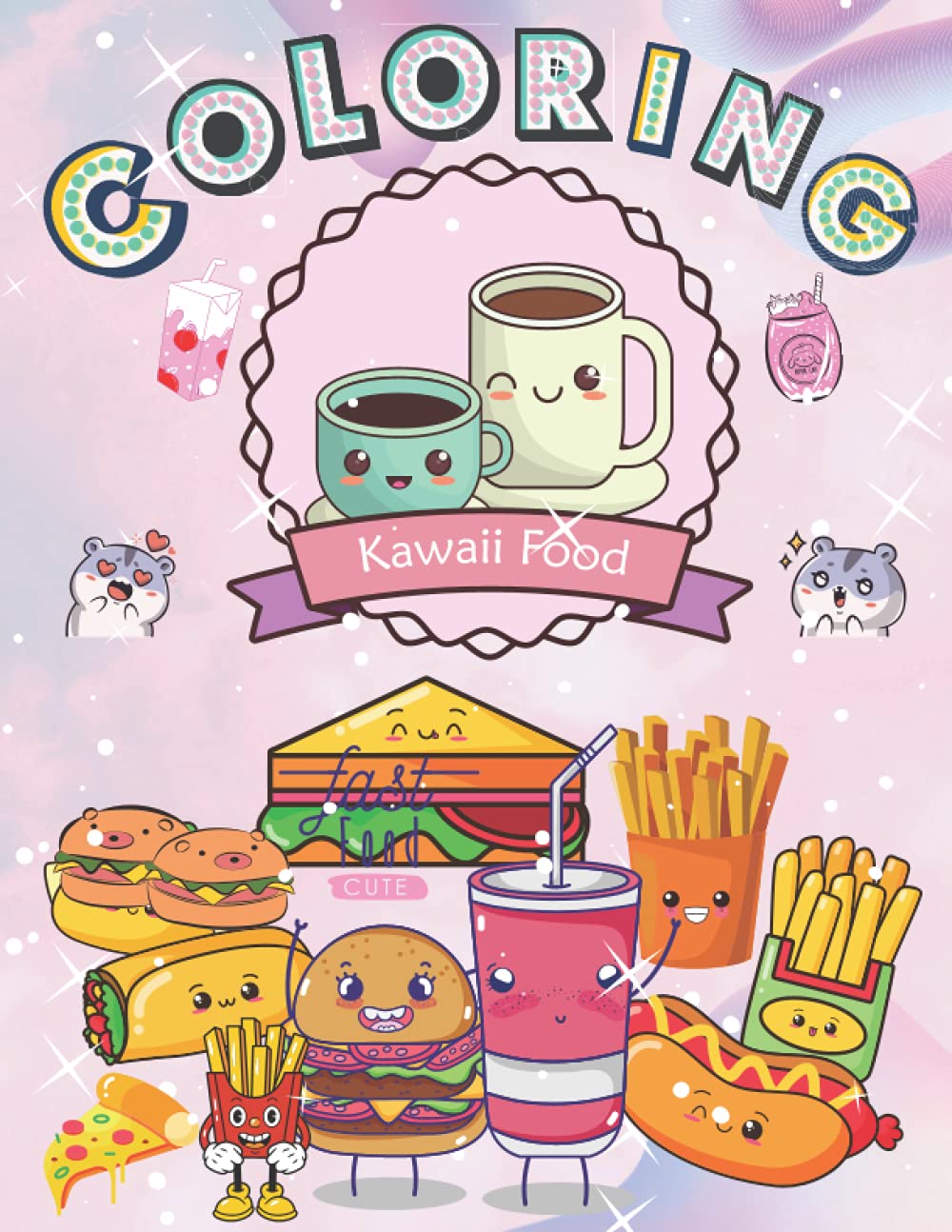 Kawaii Food Coloring Book : Super Cute food Coloring book for kids of ...