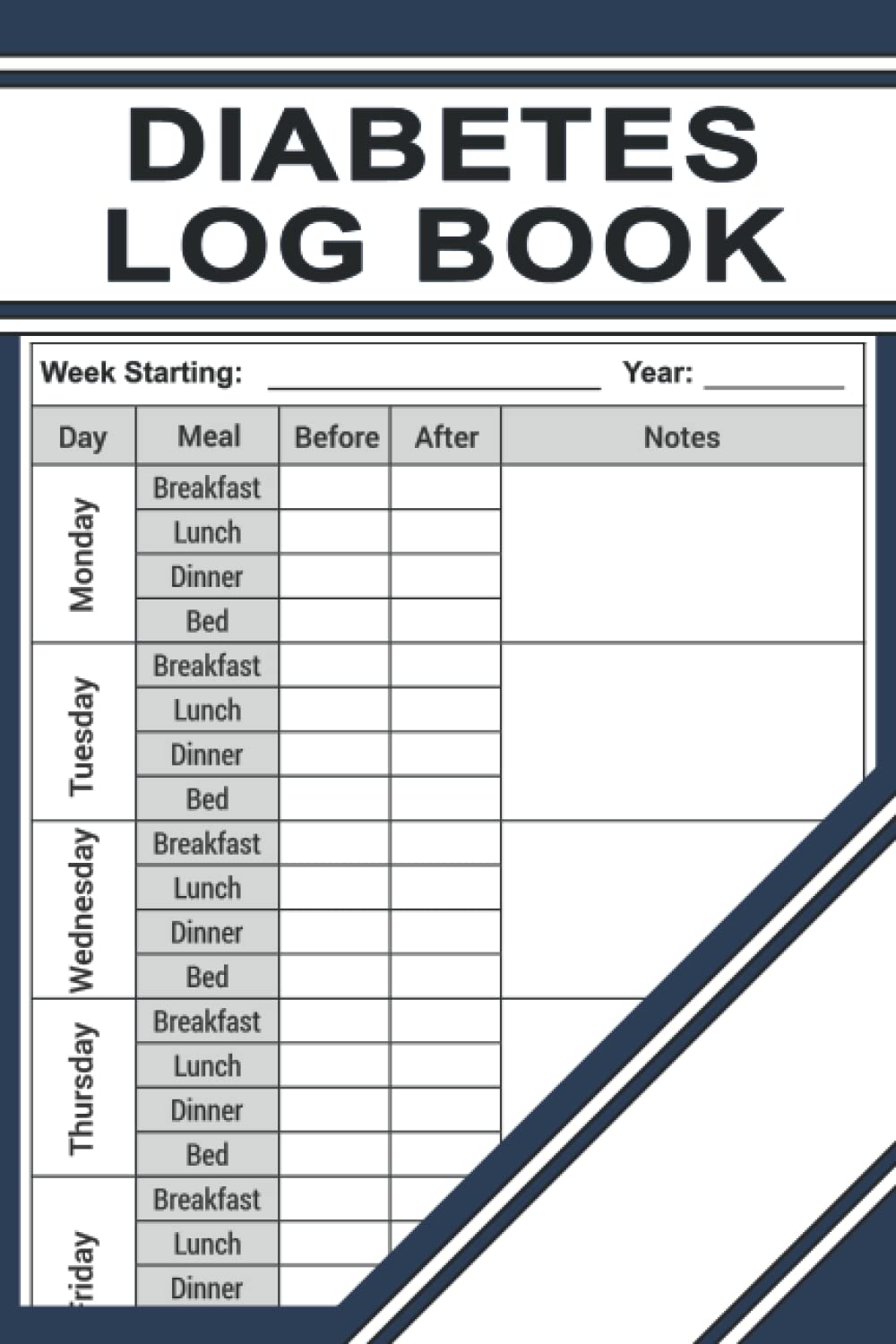 Diabetes Log Book: 2-Year Daily Blood Sugar Log Book by JW Publishing ...