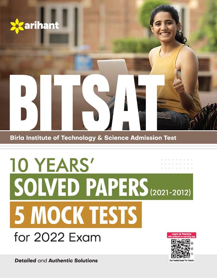BITSAT 10 Years Solved Papers (2021-2012) 5 Mock Tests For 2022 Exam by ...