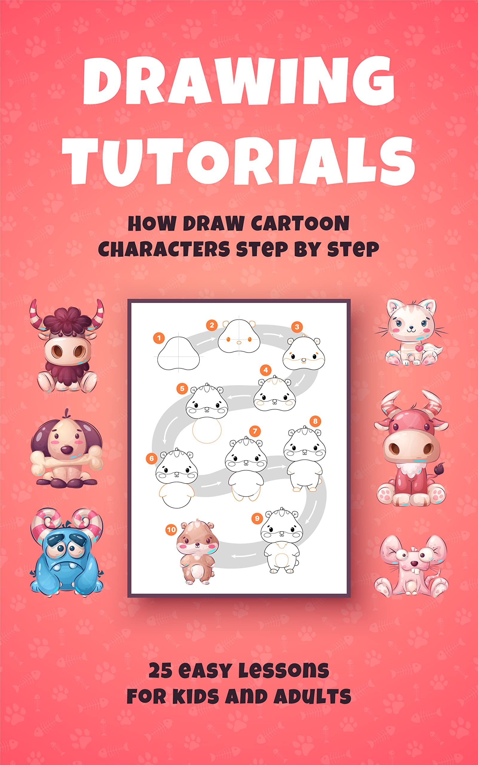 Drawing Tutorials: How draw cartoon characters step by step, 25 easy ...