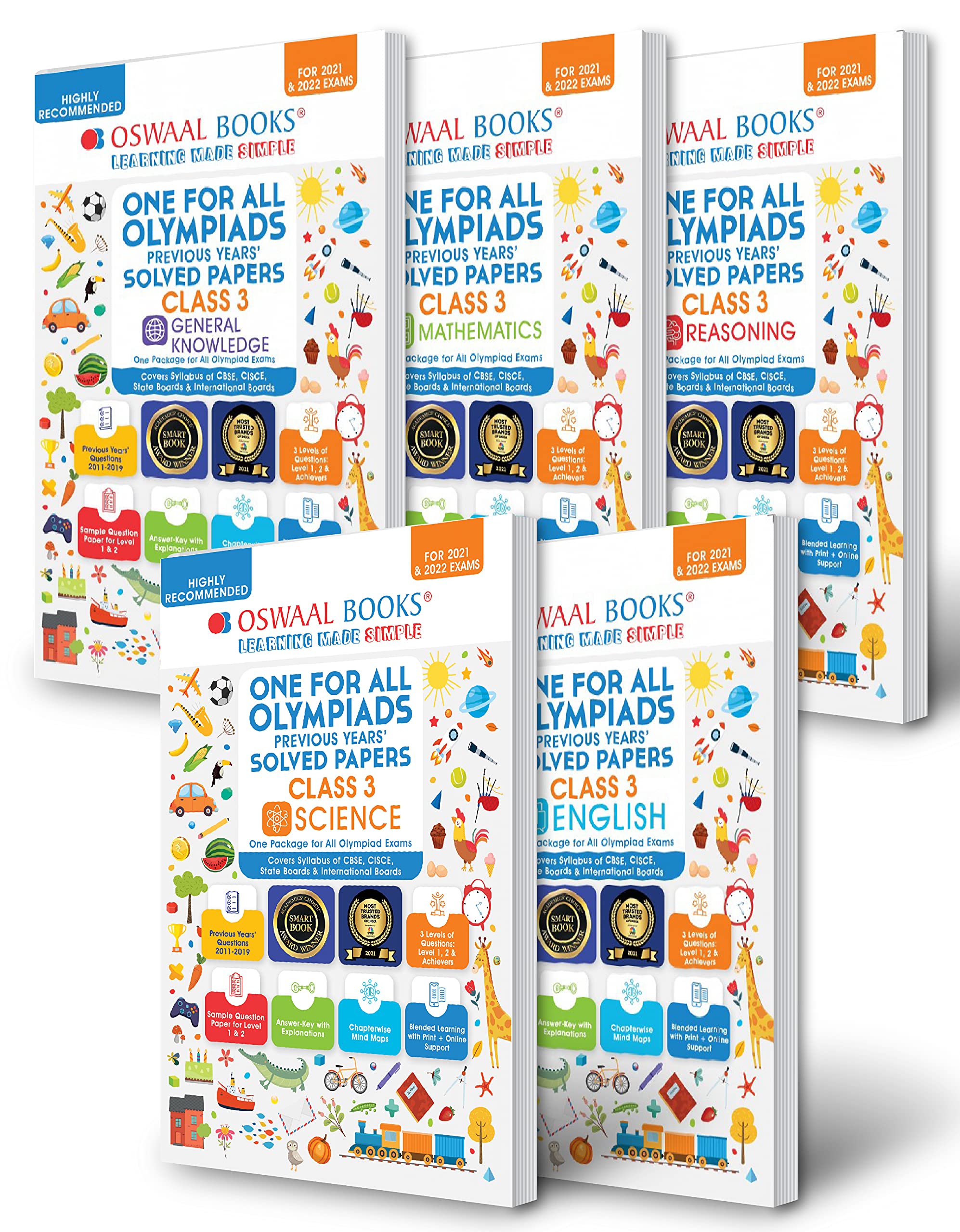 Oswaal One for All Olympiad Previous Years Solved Papers, Class 3 (Set ...