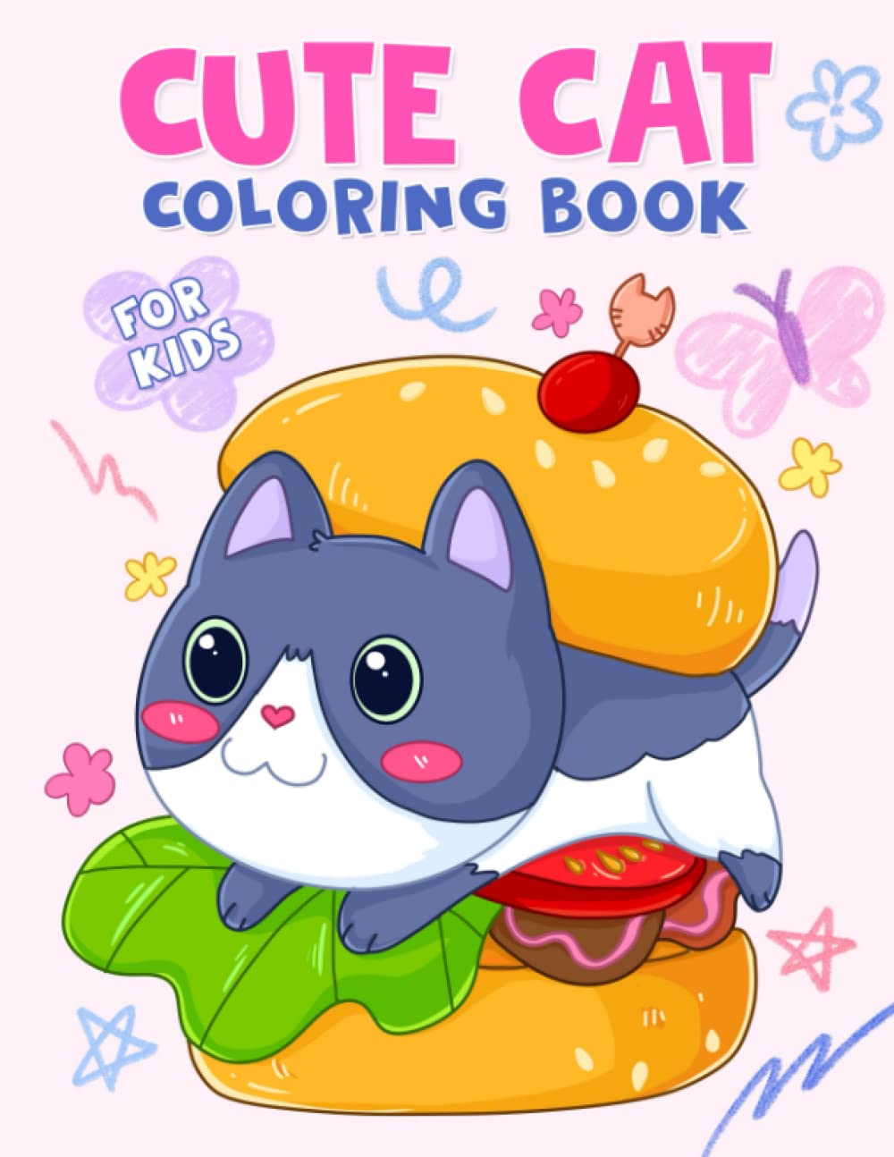 Cute Cat Coloring Book For Kids: Fun And Easy Coloring Pages in Cute ...