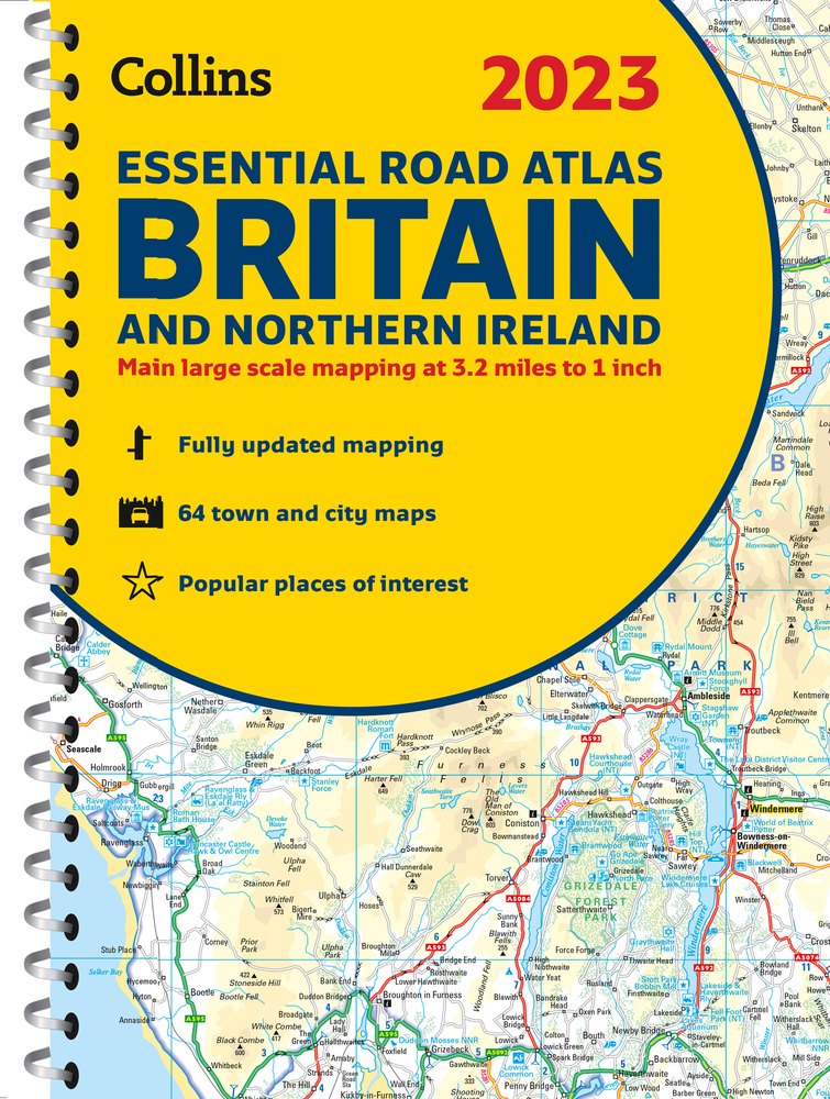 2023 Collins Essential Road Atlas Britain and Northern Ireland: A4 ...