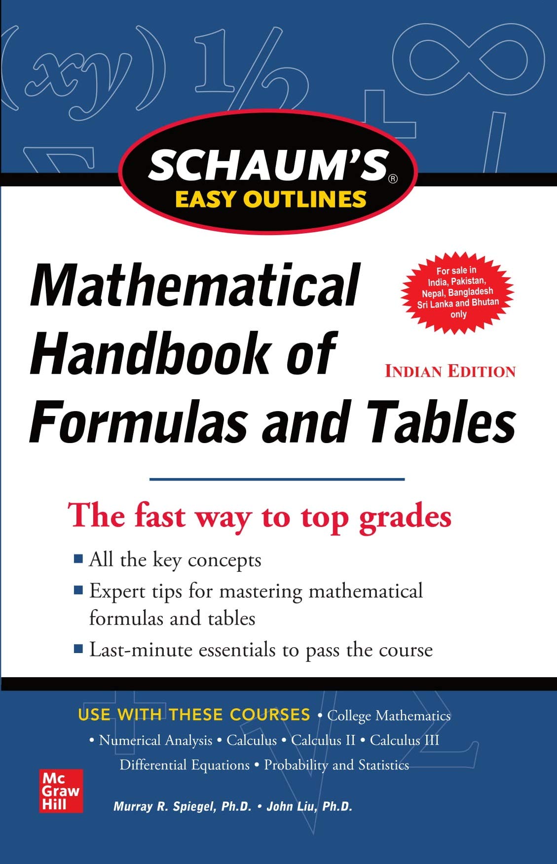 SCHAUM'S EASY OUTLINE OF MATHEMATICAL HANDBOOK OF FORMULAS AND TABLES ...
