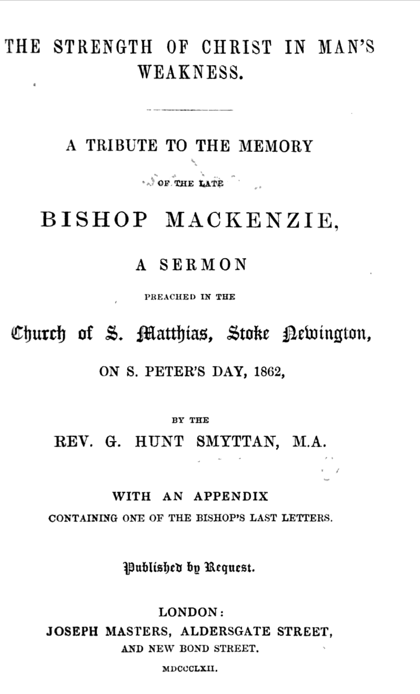 The Strength of Christ in Man’s Weakness by George Hunt Smyttan | Goodreads