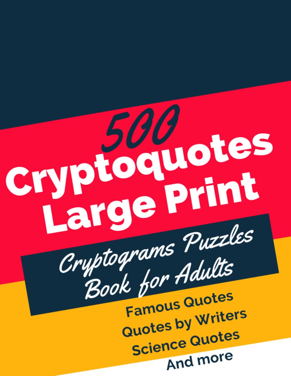 Cryptoquotes Large Print - 500 Large Print Cryptograms Puzzles Book for ...