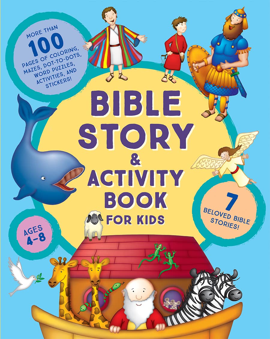 Bible Story and Activity Book for Kids Ages 4 to 8: Over 100 Colorful ...
