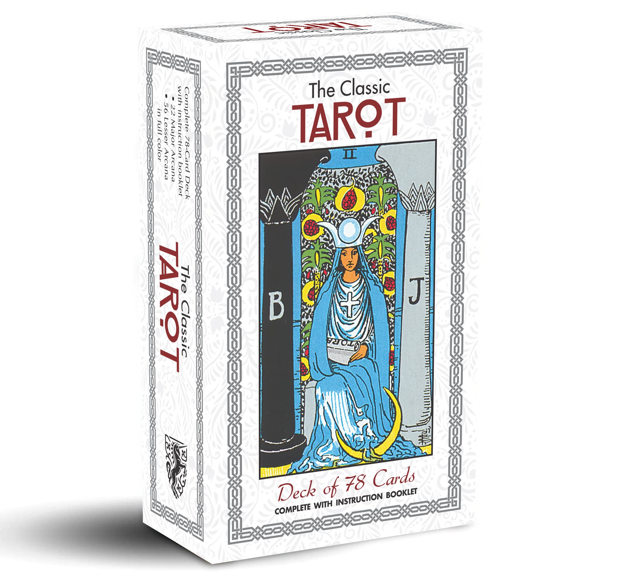 Classic Tarot Cards Deck with Detailed Guidebook - 78 Original Smith Artwork, Traditional Tarot ...