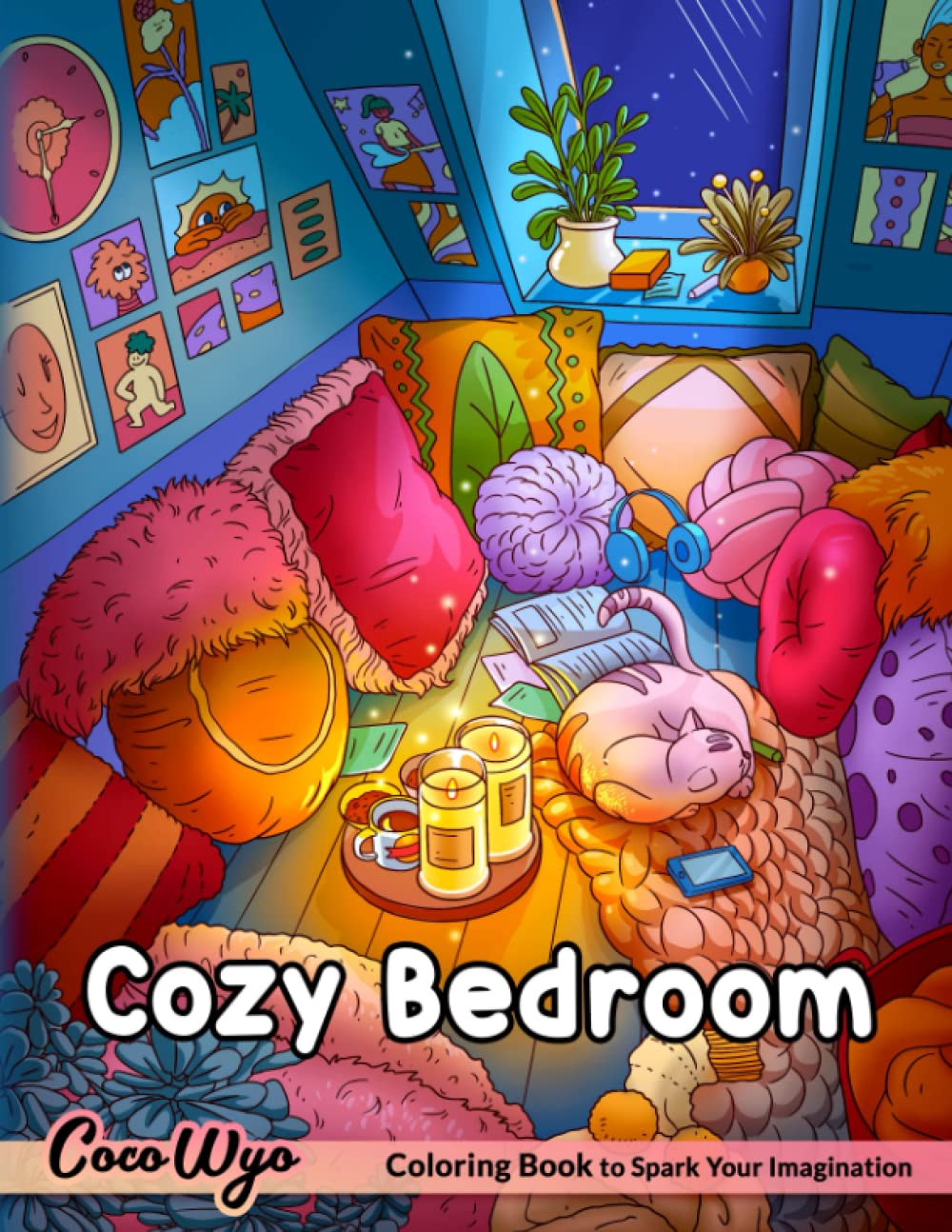 Cozy Bedroom Coloring Book: A Coloring Book Features Cozy, Beautiful ...