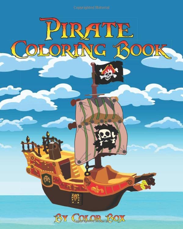 Pirate Coloring Book: Pirate theme coloring book for kids and toddlers ...