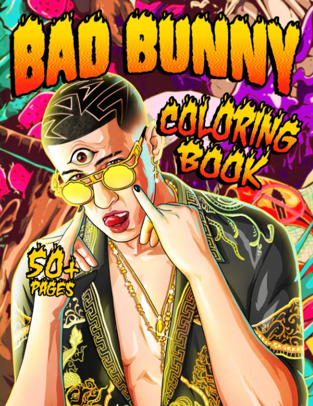 Bad Bunny Coloring Book: Cool Gift For Fans Of Bad Bunny With Flawless ...