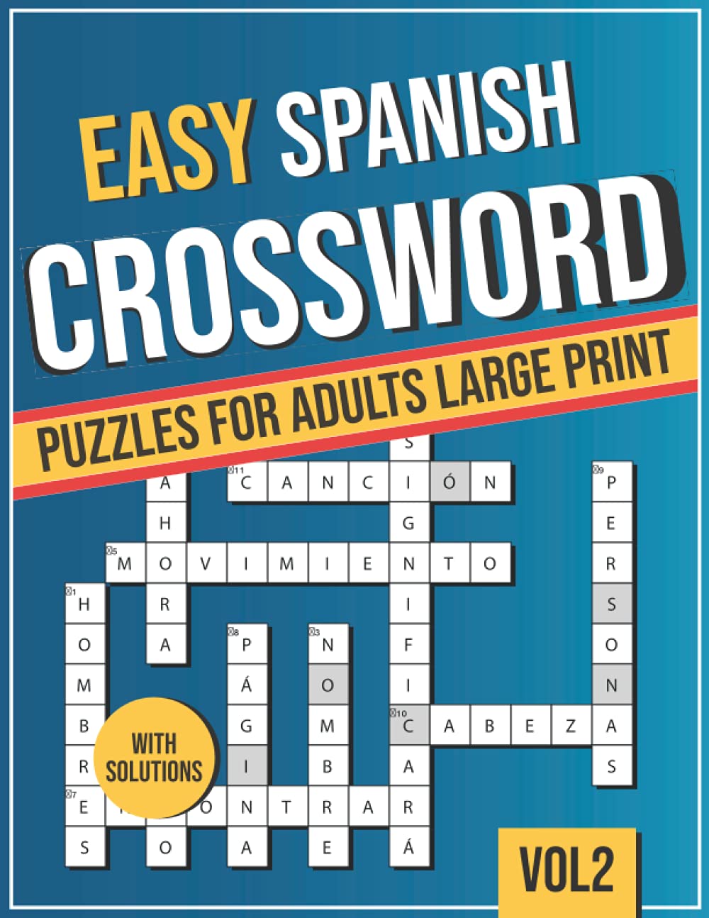 Easy Spanish Crossword Puzzles For Adults Large Print: Amazing and ...
