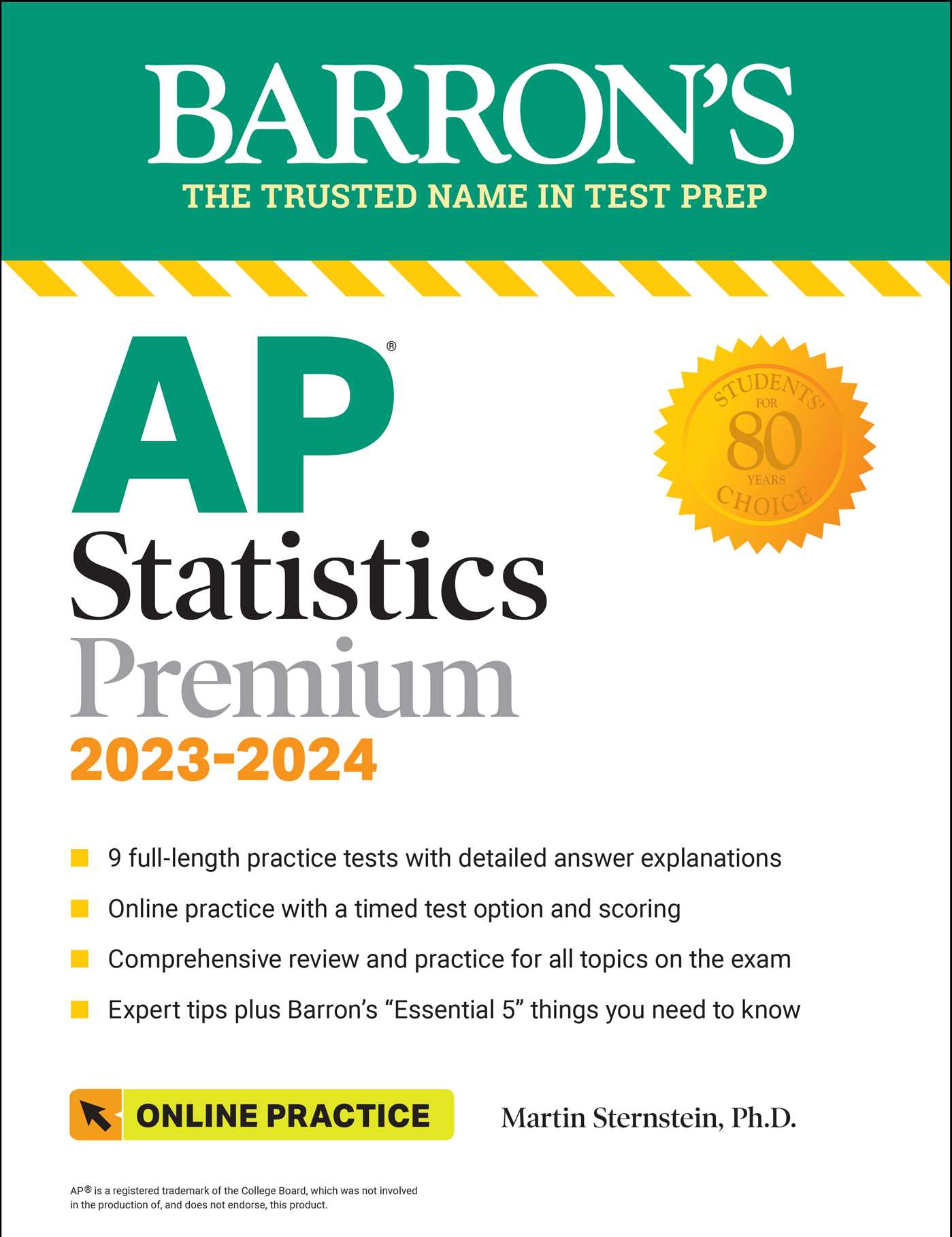AP Statistics Premium, 2023-2024: 9 Practice Tests + Comprehensive ...