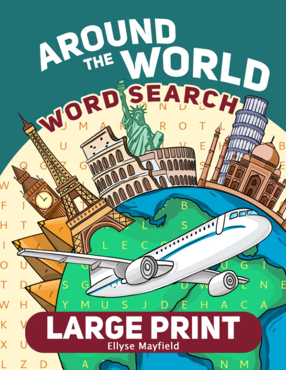 Around the World Large Print Word Search: Relaxing Wordfind Puzzles ...
