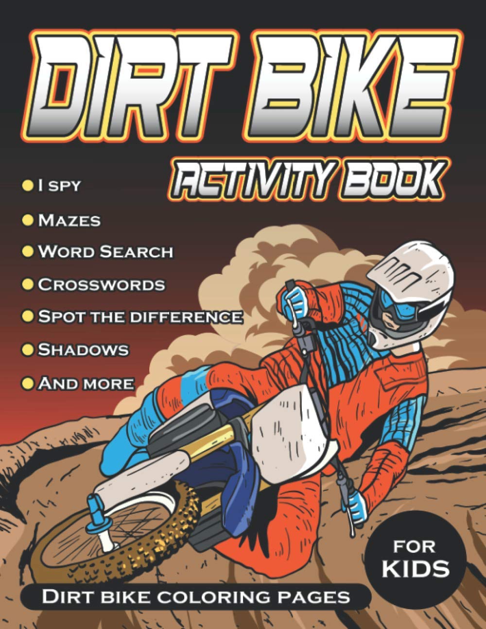 Dirt Bike Activity Book for Kids: Fun Activities like Mazes | Spot the ...