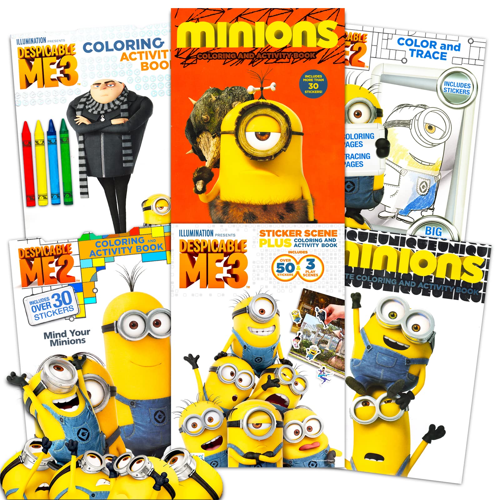 Despicable Me Minions Coloring Book Super Set for Kids - 6 Jumbo ...