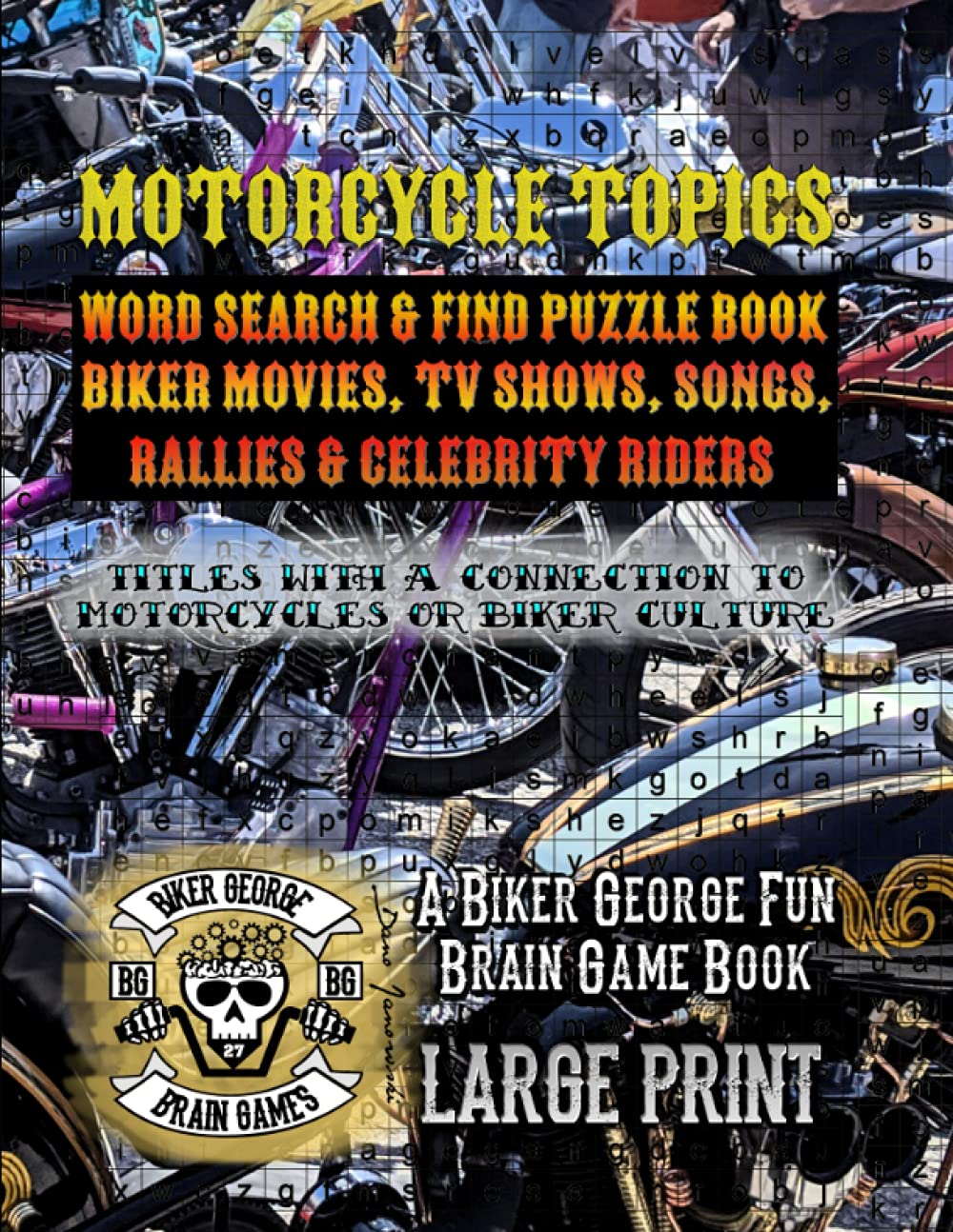 Motorcycle Topics. Word Search & Find Puzzle Book. Biker Movies, TV ...