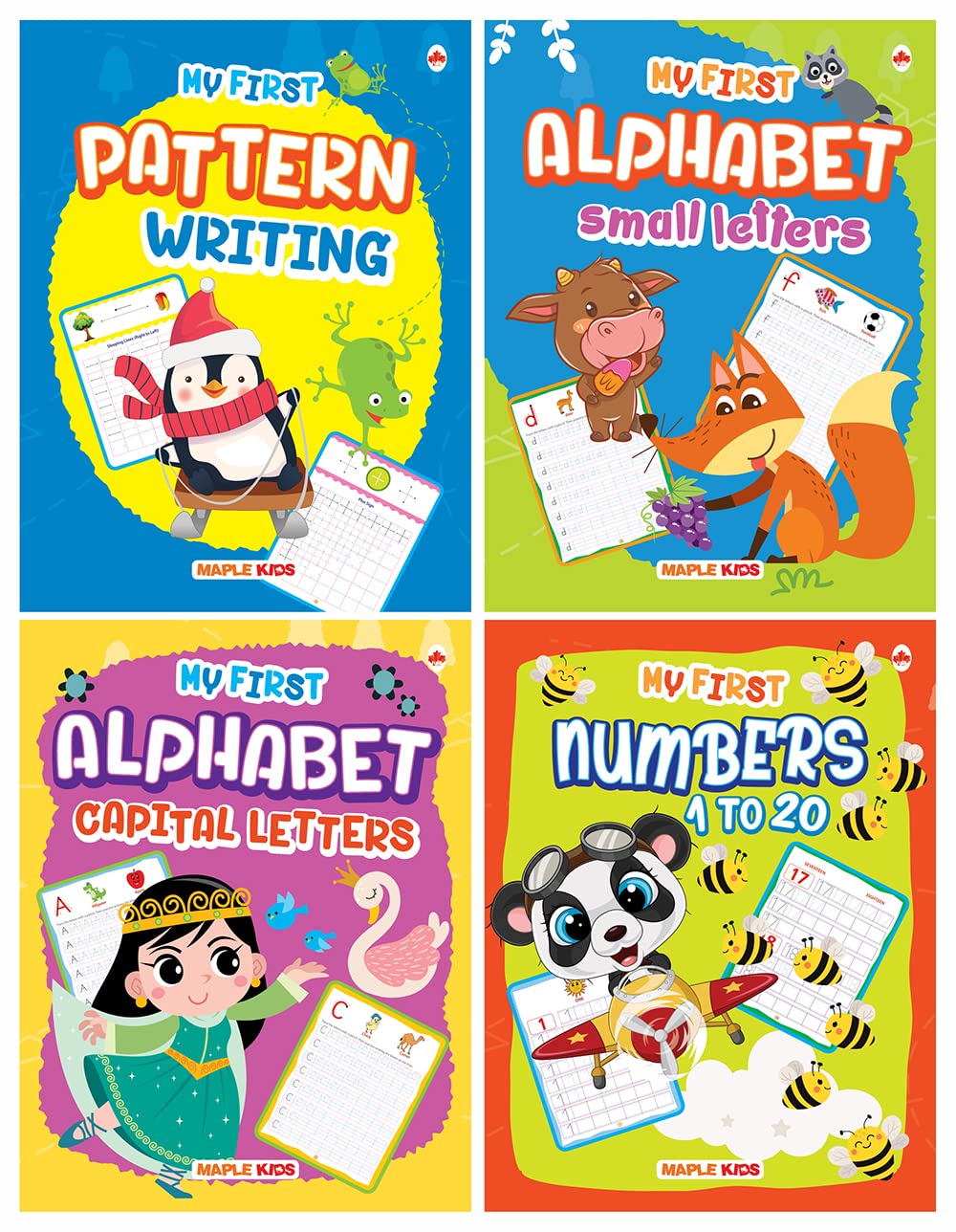 Writing Books for Kids (Set of 4 Books) - Pattern Writing, Numbers 1-20 ...
