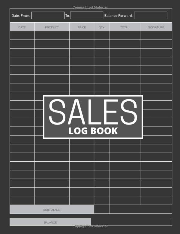 Sales Log Book: Record Your Sales, Perfect For Company, Shop and ...