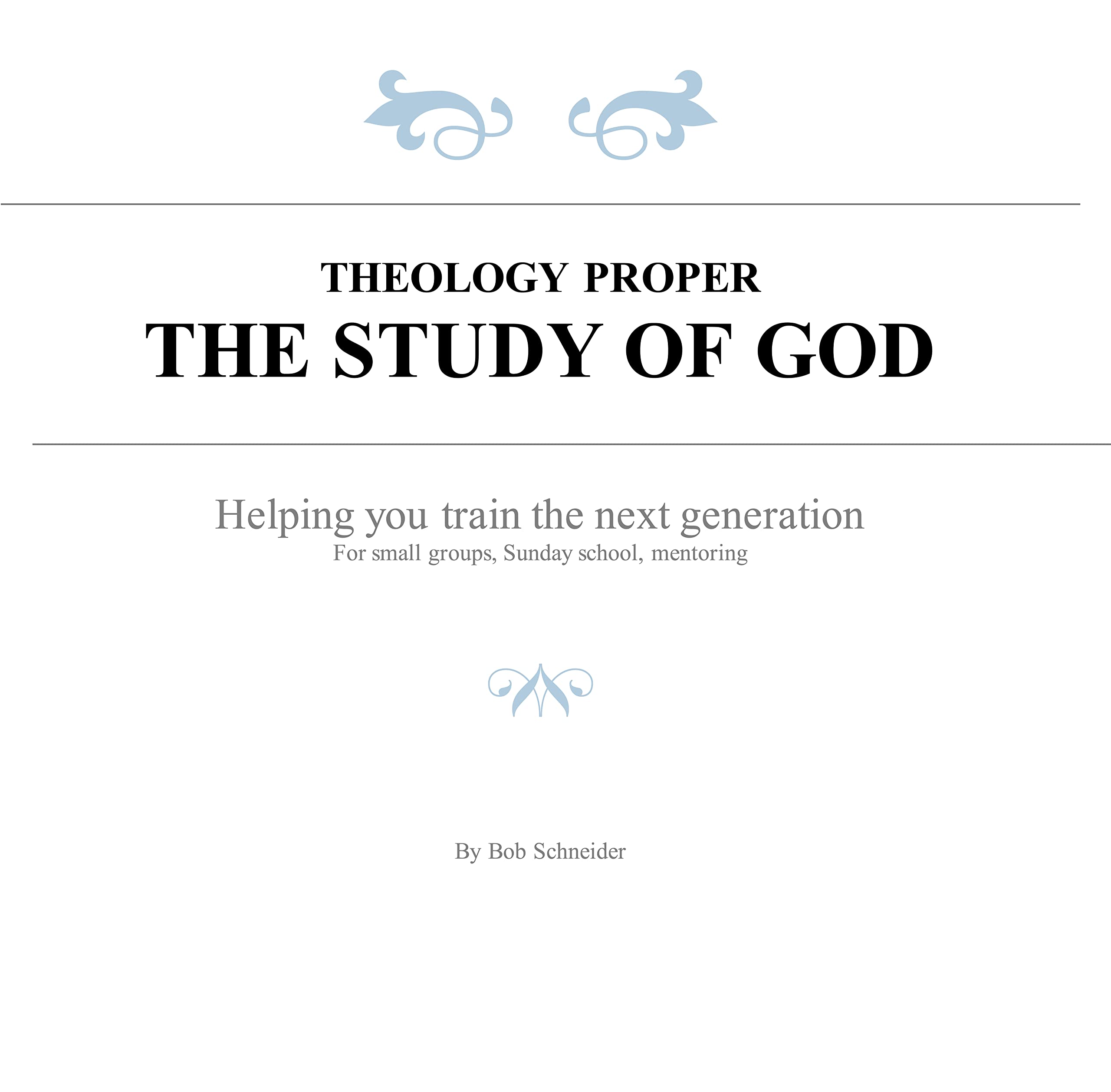 Theology Proper, the Study of God: Bible studies for small groups ...