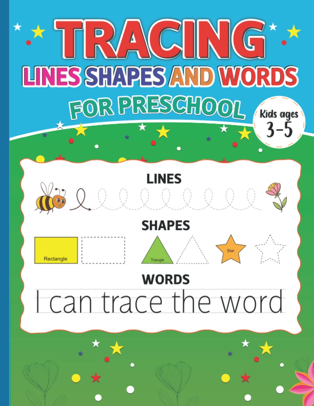 Tracing Lines Shapes and Words for Preschool: Kids ages 3-5 by ...