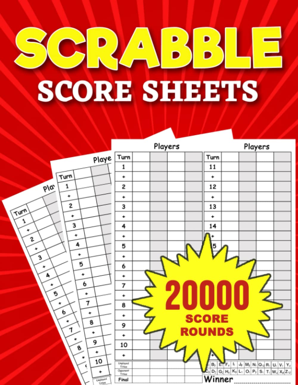 Scrabble Score Sheets: 888 Large Score Pads with Size 8.5 x 11 inches ...